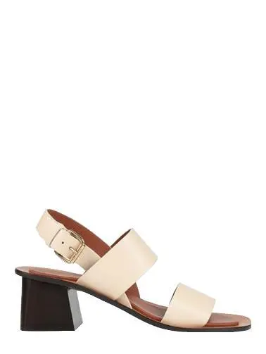 MANSUR GAVRIEL Chocolate Leather Slingback Sandals - Cream
