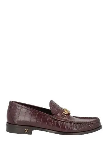 Roberto Cavalli Crocodile-effect Leather Loafers - Red