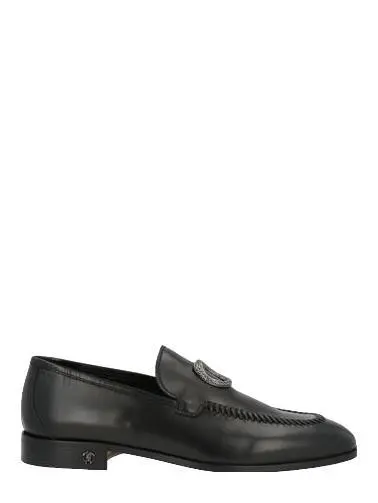 Roberto Cavalli Embellished Leather Loafers - Black
