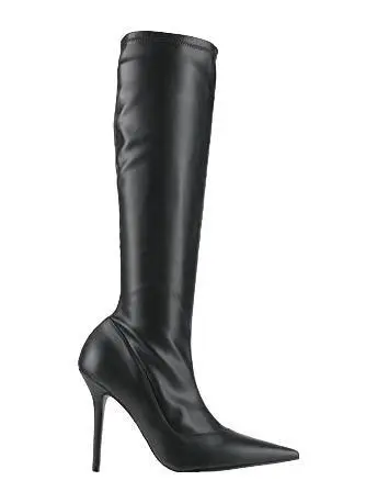 ANIYE BY Leather Stiletto Heel Pointed Toe Boots - Black