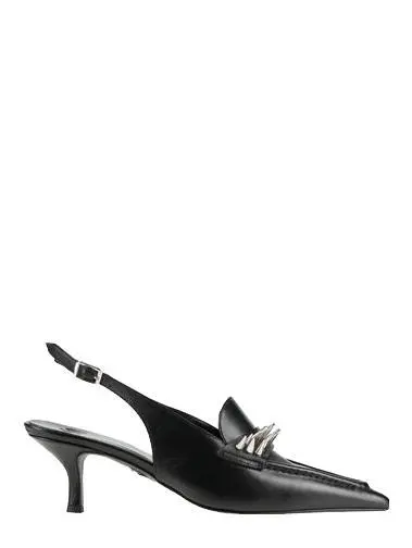 ANIYE BY Leather Appliquéd Slingback Pumps - Black