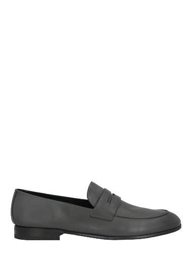 Giorgio Armani Leather Penny Loafers - Charcoal