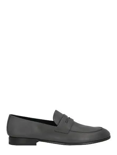 Giorgio Armani Leather Penny Loafers - Grey