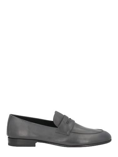 Giorgio Armani Leather Penny Loafers - Charcoal