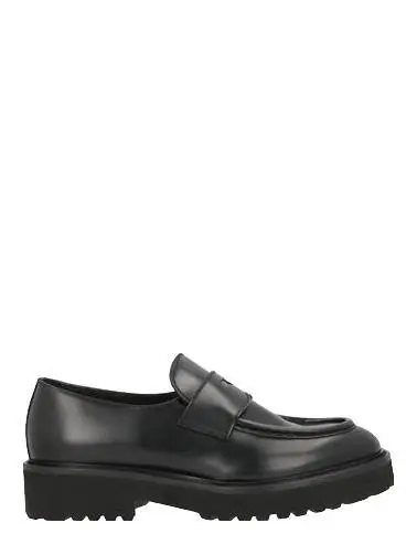 DOUCAL'S Calfskin Leather Loafers - Black