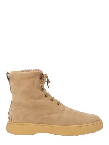 TOD'S Shearling Ankle Boots - Beige
