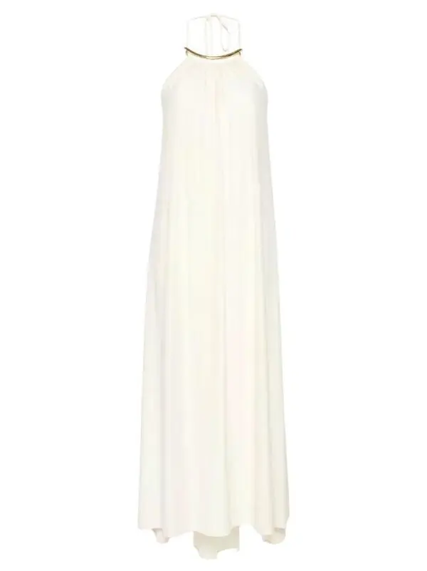 AGUA DE COCO Halterneck Midi Dress - Neutrals