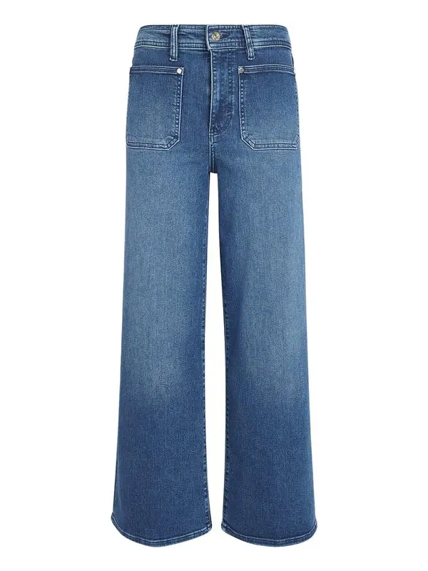 FRAME Le Slim Palazzo High-rise Wide-leg Jeans - Navy