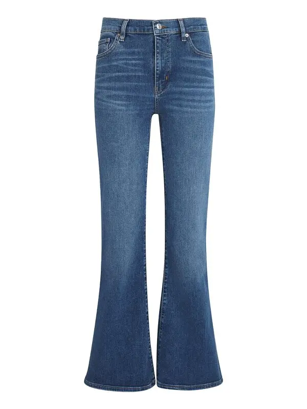 FRAME The Icon Mid-rise Flared Jeans - Navy