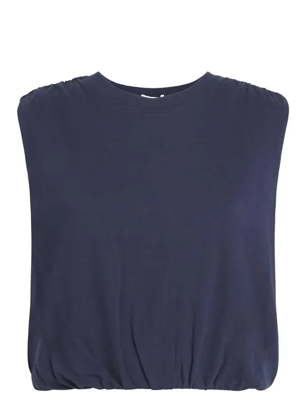 Rag & Bone Mica Bubble Hem Crop Top - Blue