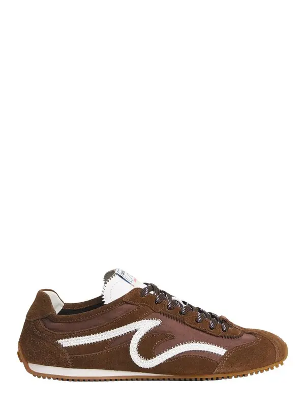 Sandro Light Wave Suede Sneakers - Brown