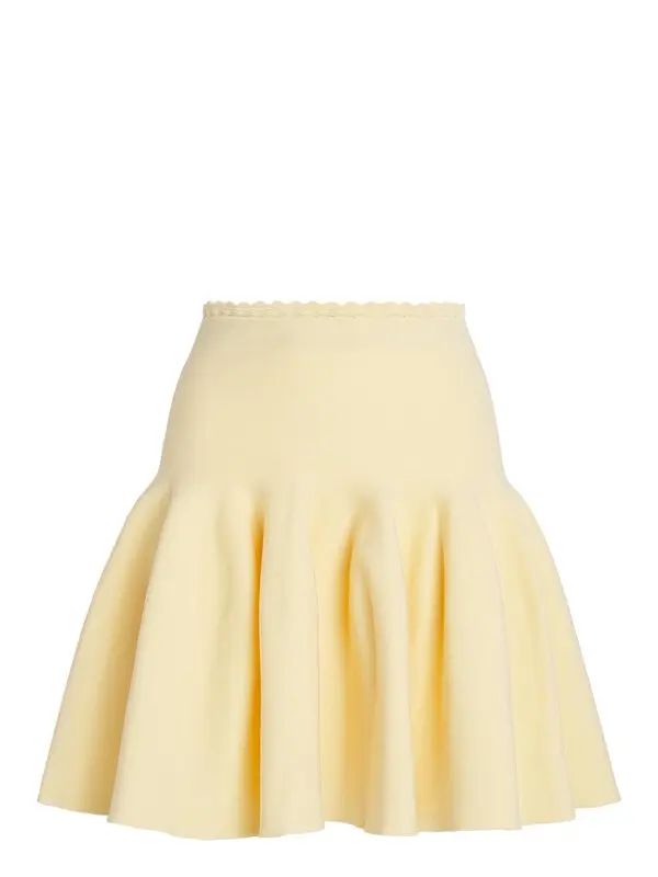 Sandro Knitted Skater Mini Skirt - Beige