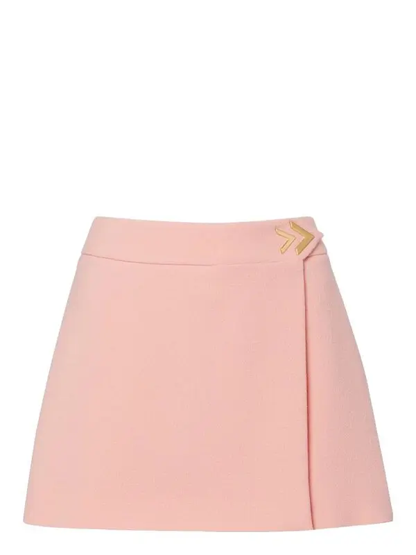 Valentino Garavani Virgin Wool Crêpe Miniskirt - Pink