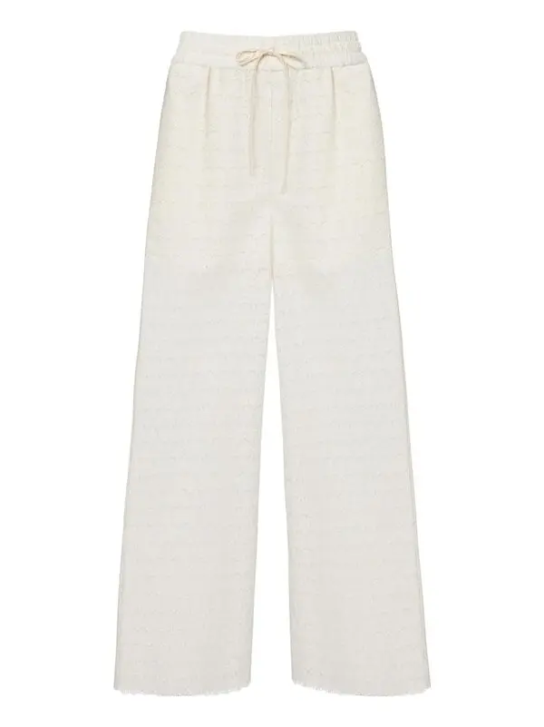 Valentino Garavani Broderie Anglaise Cotton Wide-leg Pants - White