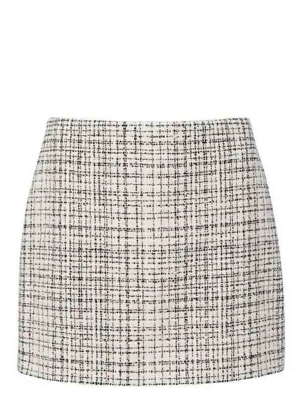 Valentino Garavani Cotton-blend Tweed Miniskirt - White