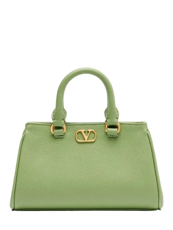 Valentino Garavani Vlogo Mini Leather Top-handle Bag - Green