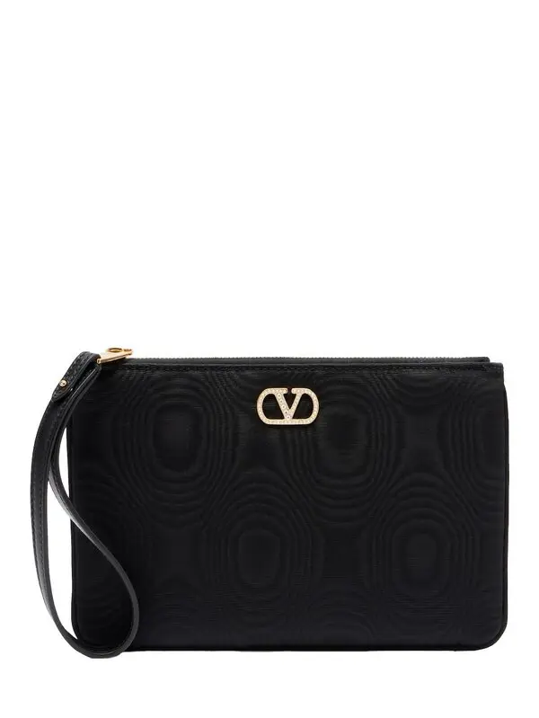 Valentino Garavani Vlogo Swarovski Embellished Pouch - Black