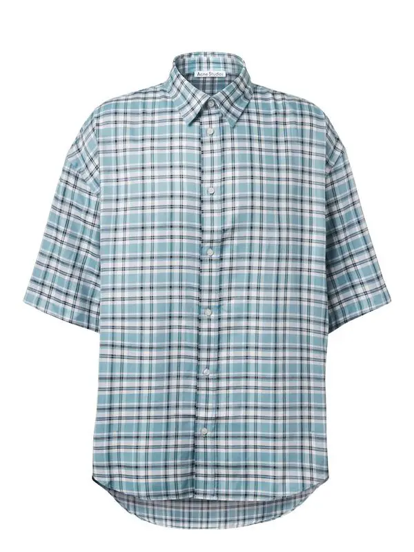 Acne Studios Plaid Oversized Flannel Shirt - Blue