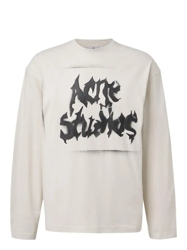 Acne Studios Logo Cotton-blend Jersey T-shirt - White