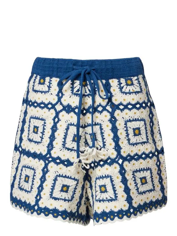 ALEMAIS Dolly Crochet Cotton Shorts - White