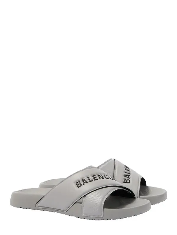 Balenciaga Sporty Pool Slides - Grey