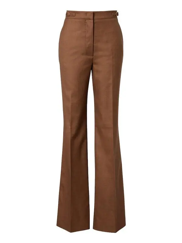 Gabriela Hearst Vesta Wool And Silk Flared Pants - Brown