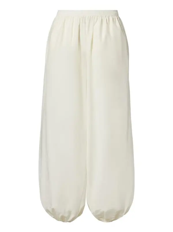Loulou De Saison Balloon Pants In Cotton And Silk - White