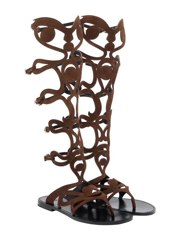 Emilio Pucci Suede Gladiator Sandals - Brown