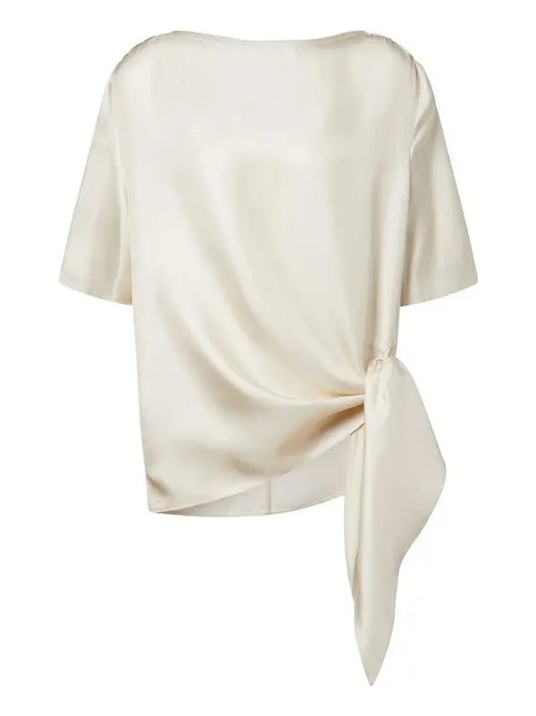 Loulou De Saison Mano Silk Satin Top - White