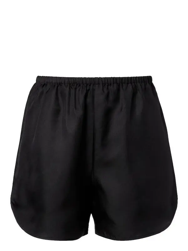 Loulou De Saison Cabo Silk Satin Shorts - Black
