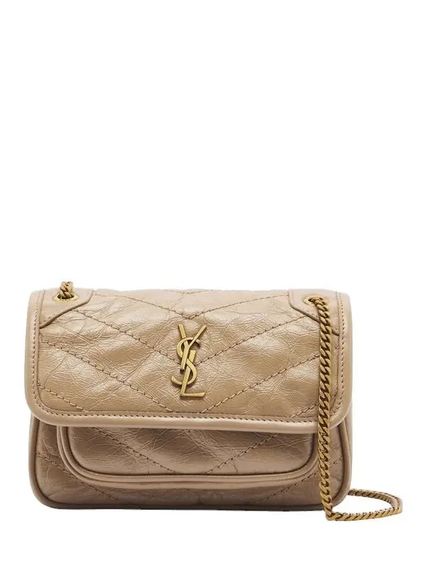Saint Laurent Niki Mini Leather Shoulder Bag - Beige