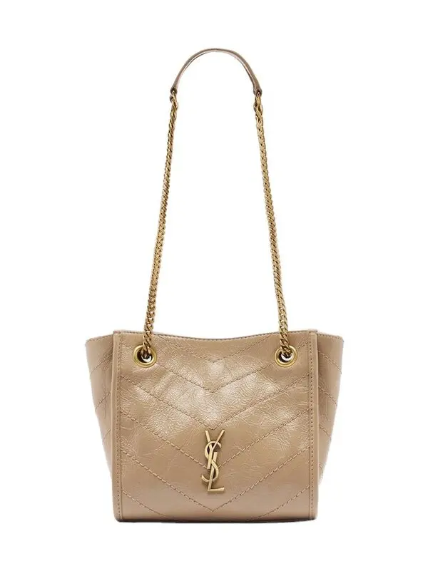 Saint Laurent Niki Mini Leather Shoulder Bag - Beige