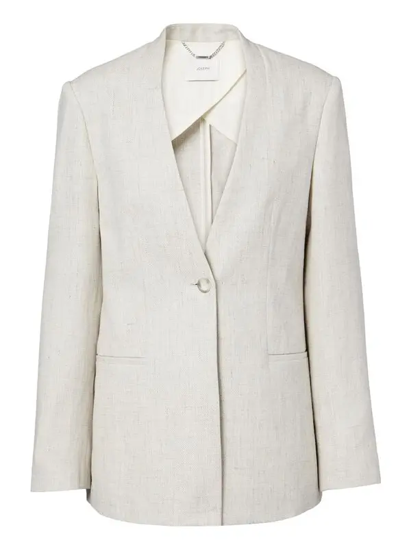 JOSEPH Ferula Linen And Cotton Blazer - White