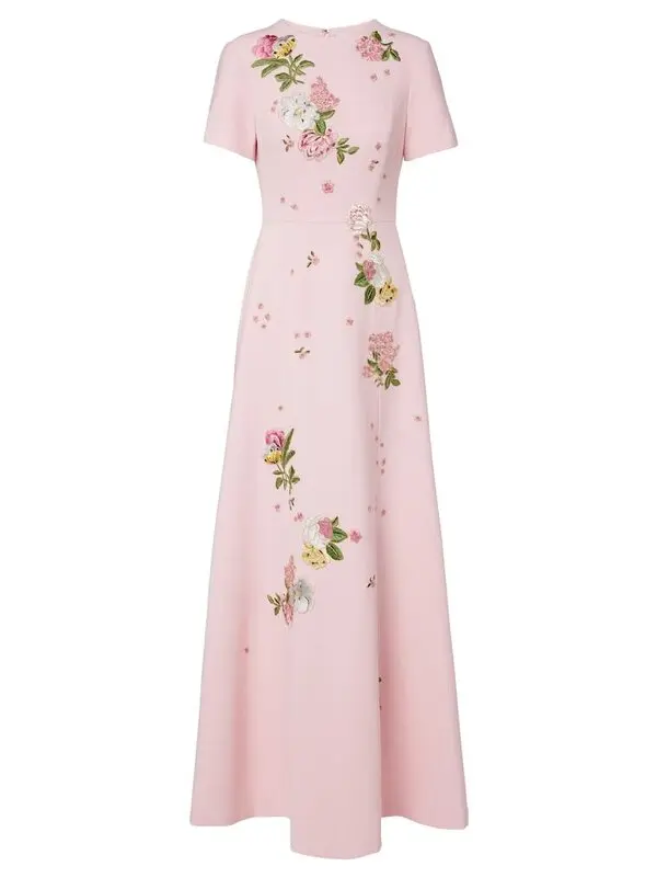 Carolina Herrera Embroidered Gown - Pink