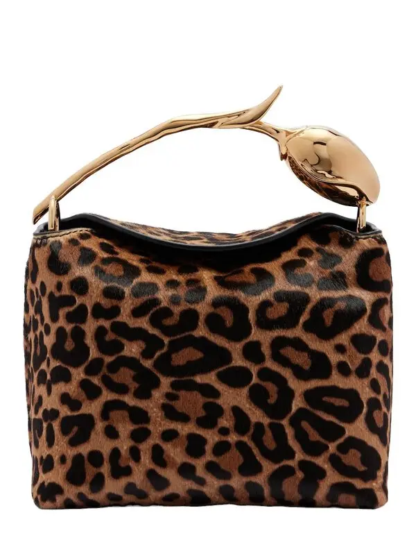 Erdem Bloom Mini Calf Hair Top-handle Bag - Brown