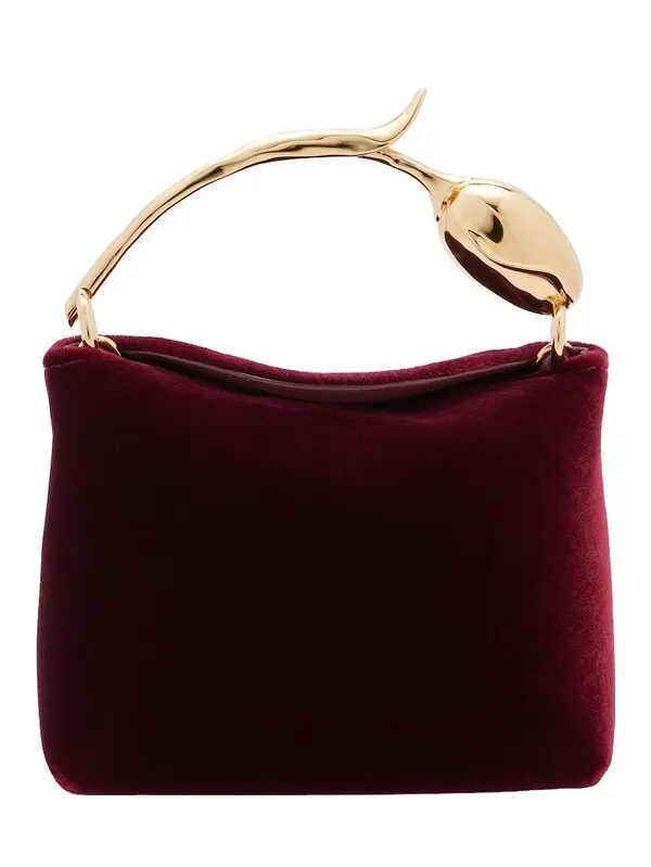 Erdem Bloom Micro Velvet Top-handle Bag - Burgundy