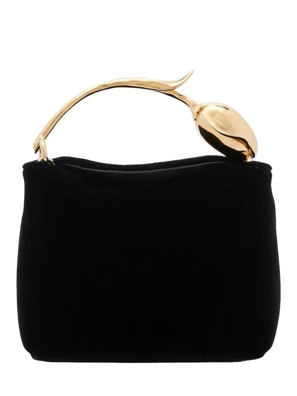 Erdem Bloom Micro Velvet Top-handle Bag - Black