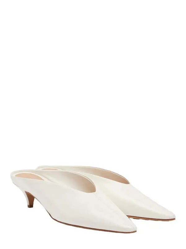 Bottega Veneta Virna Leather Mules - White