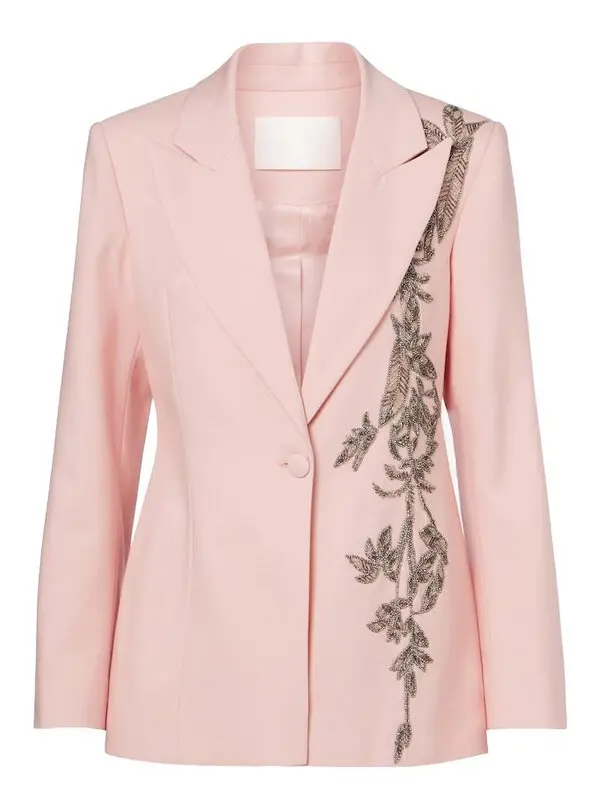 Costarellos Lesia Embellished Wool-blend Blazer - Pink