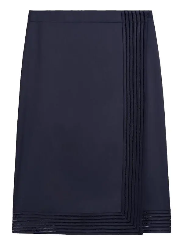 Cos Open-stitch Wrap Skirt - Navy