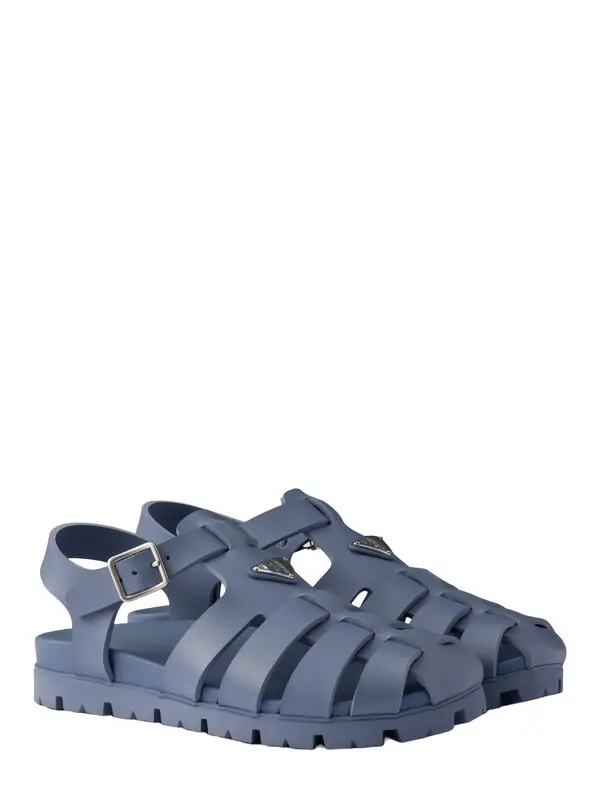 Prada Rubber Fisherman Sandals - Blue