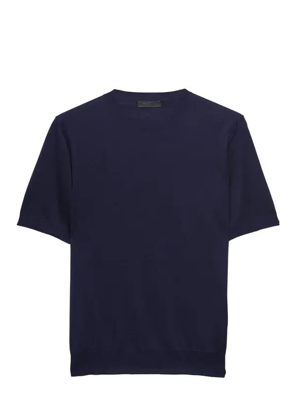 Prada Short-sleeved Silk Sweater - Blue