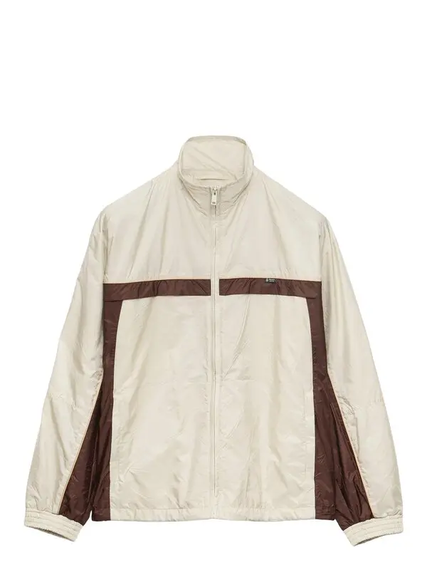 Prada Re-nylon Zip-up Jacket With Drawstring Hem - Neutral