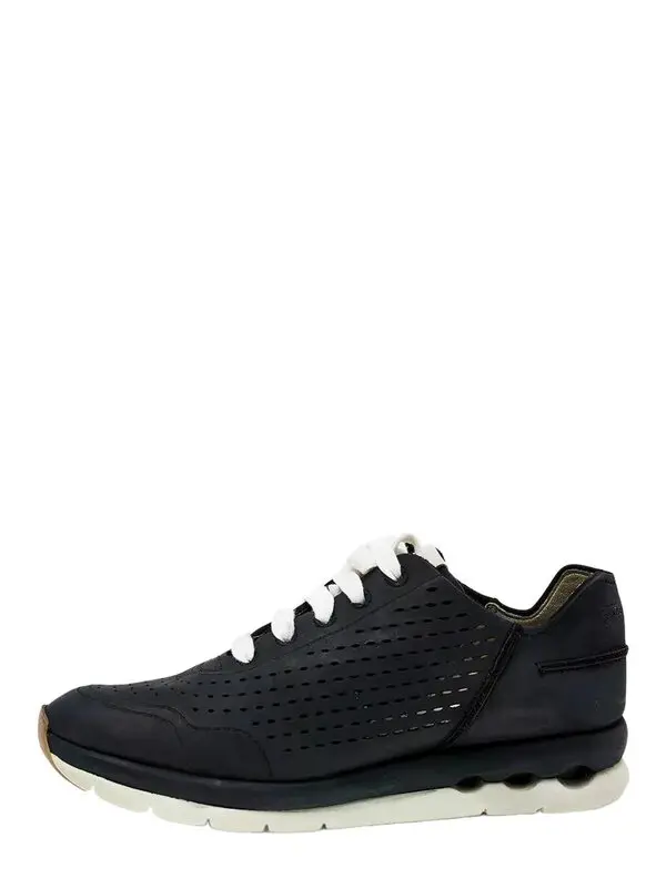 FERRAGAMO Perforated Leather Low-top Sneakers - Black