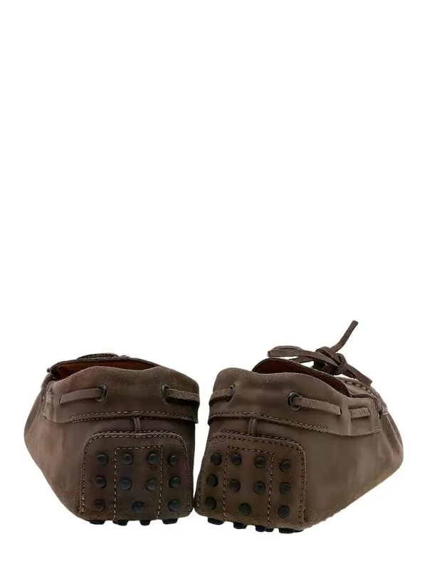 TOD'S Suede Bow Loafers - Brown