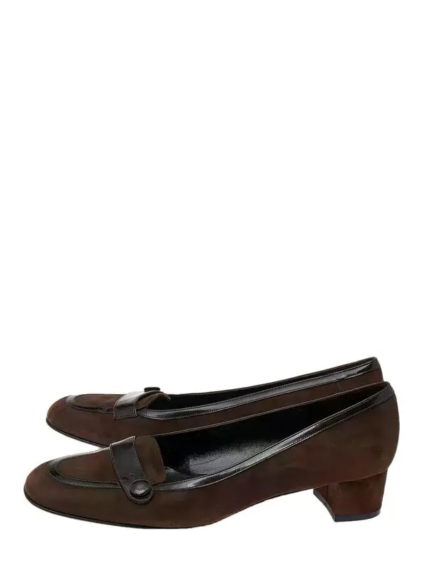 FERRAGAMO Suede Heeled Pumps - Brown