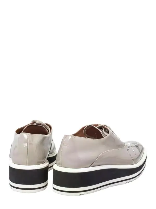 Prada Floral Print Platform Oxfords - Grey