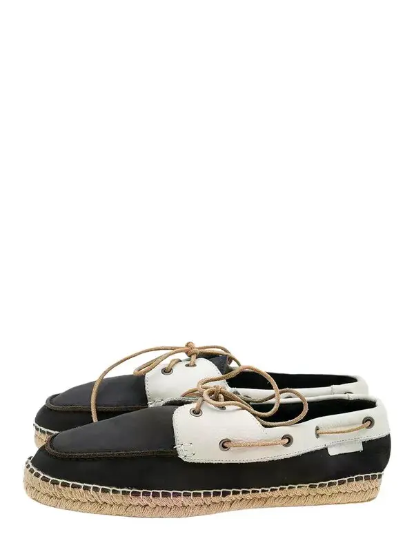 Giorgio Armani Nubuck Leather Espadrille Shoes - Black
