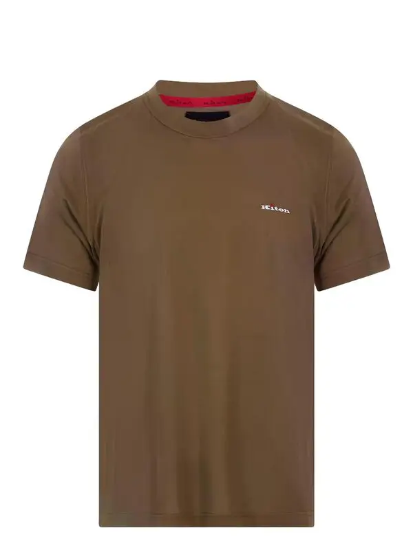 Kiton Logo-embroidered T-shirt - Brown