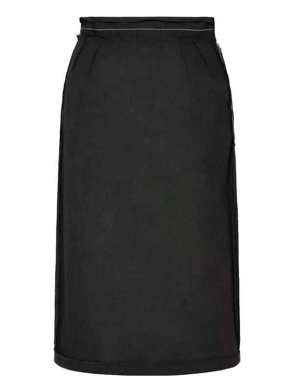 MAISON MARGIELA Pleated Midi Skirt - Black